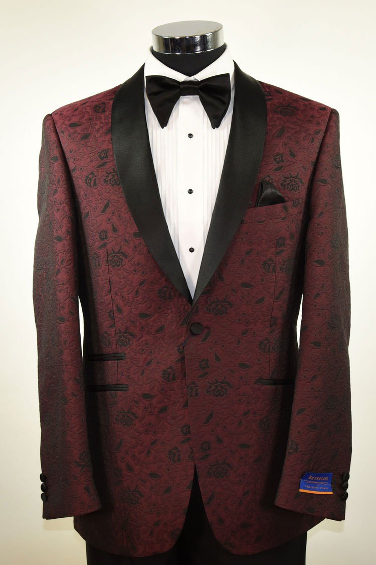 "Brocade" Burgundy Dinner Jacket (Separates) – Buy4LessTuxedo.com