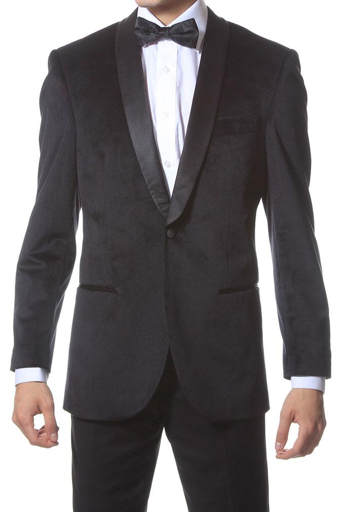 "Enzo" Black Velvet Dinner Jacket (Separates) – Buy4LessTuxedo.com