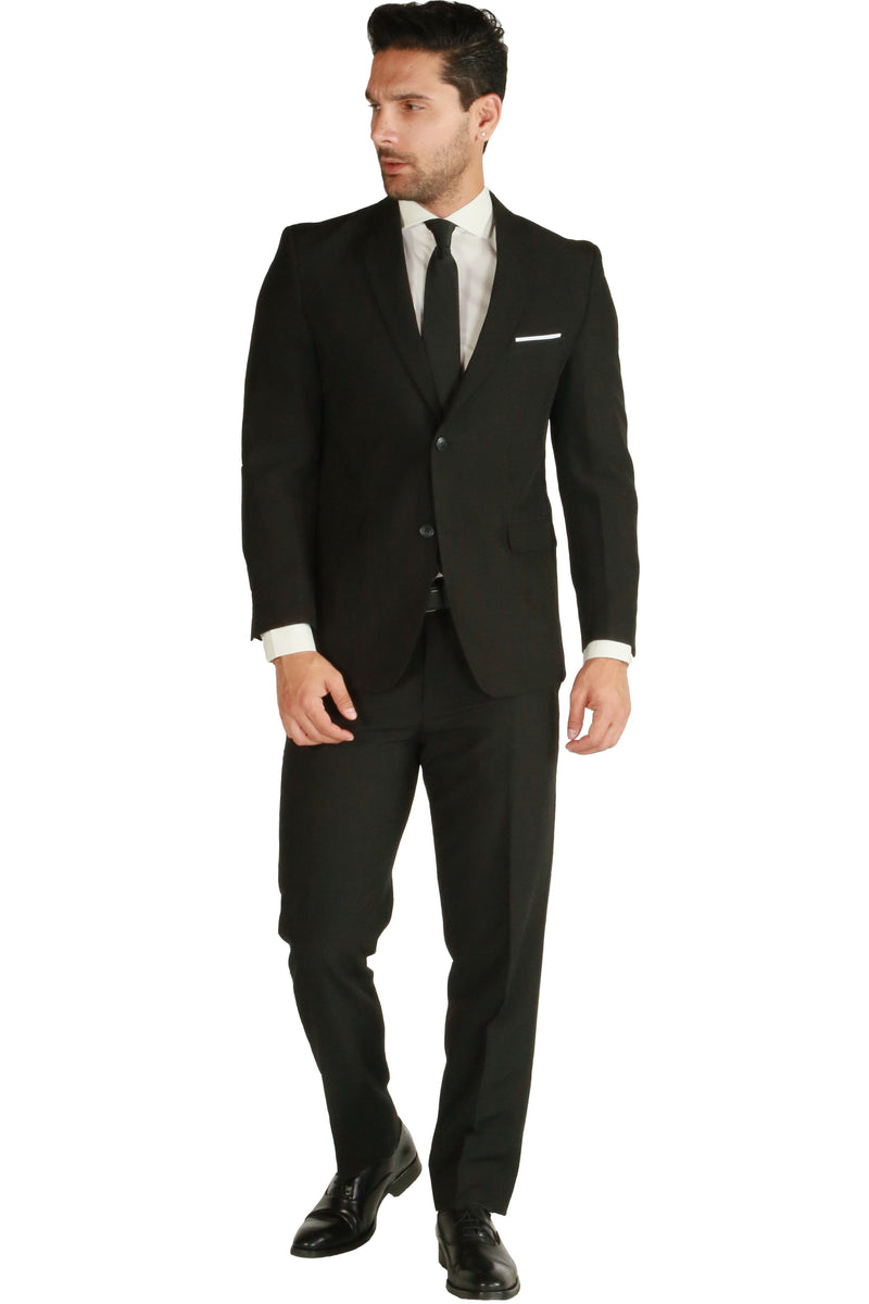 Paul Lorenzo 1969 Black Solid Slim Fit Suit (2-Piece Set ...