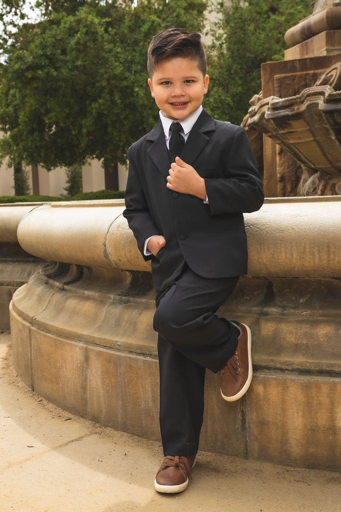 "Joey" Kids Black Suit 5-Piece Set – Buy4LessTuxedo.com