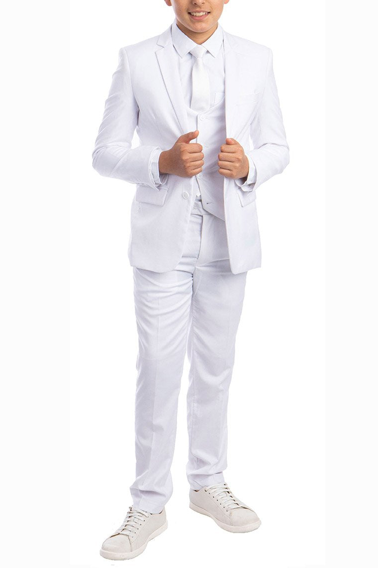 "Noah" Perry Ellis Kids White 5-Piece Suit – Buy4LessTuxedo.com