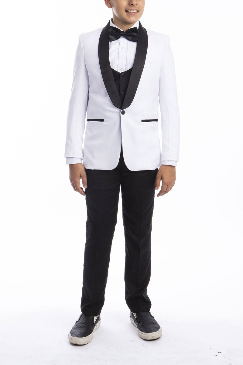 "Trent" Perry Ellis Kids White 5-Piece Tuxedo – Buy4LessTuxedo.com