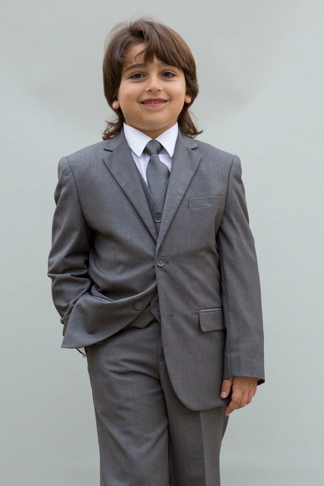 "Elliot" Kids Grey 5-Piece Suit – Buy4LessTuxedo.com