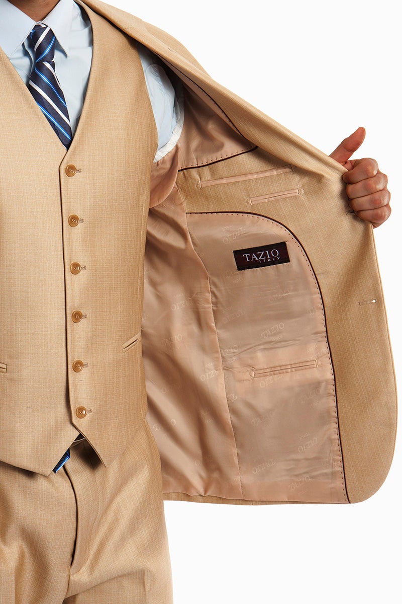 "Benjamin" Kids Textured Wheat 5-Piece Suit – Buy4LessTuxedo.com